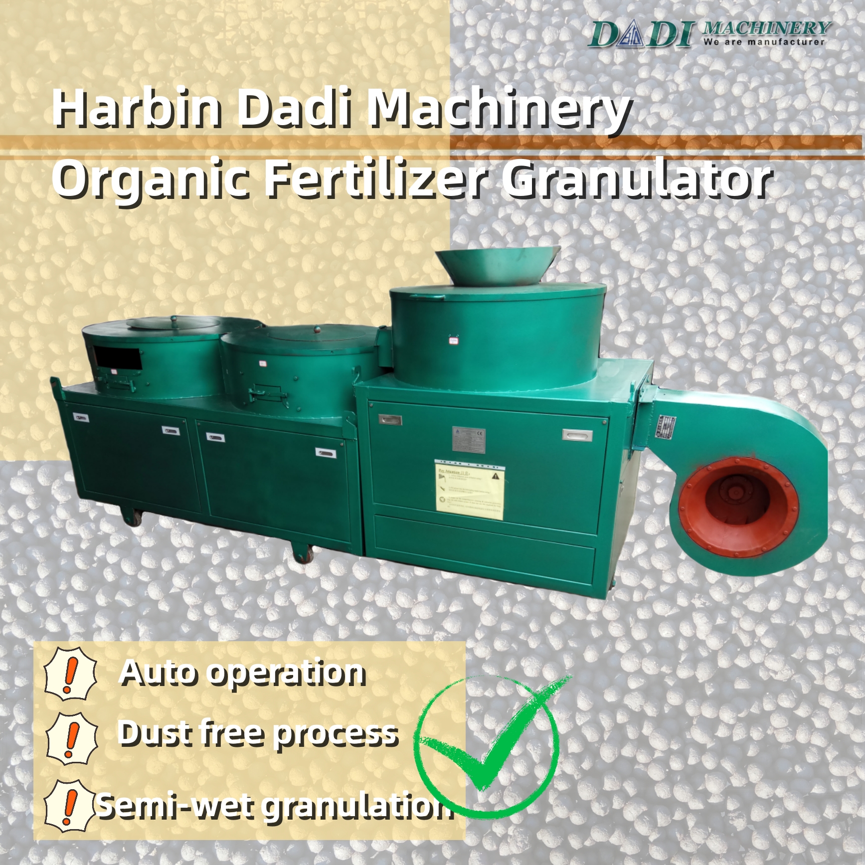Harbin Dadi Bio Fertilizer Pelletizer Bio Fertilizer Pellet Machine ...